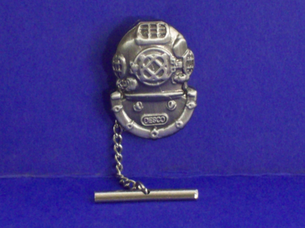 Textured Nickel Mark V Helmet Tie Tack | Deep Sea Diving Jewelry ...