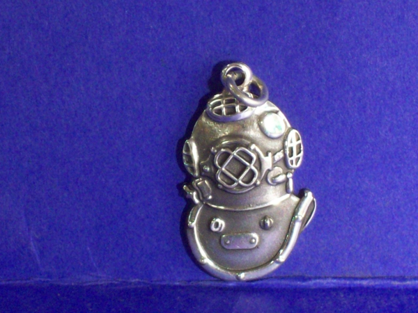 Sterling Silver Mark V Helmet Charm | Deep Sea Diving Helmet Necklace ...